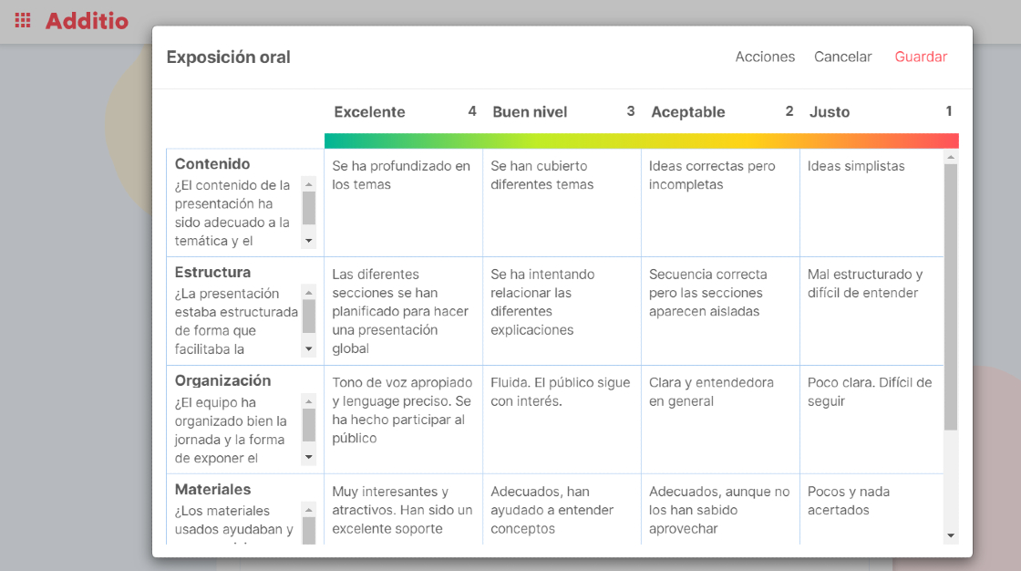 Trabaja con rúbricas en clase - Additio App Trabaja con rúbricas en clase - Additio App